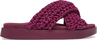 INUIKII Pantoletten Inuikii Woven 1004.003.0062 Dunkelrot