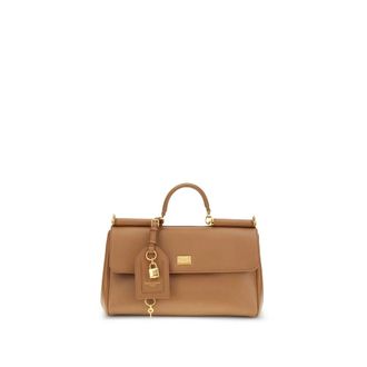 Dolce & Gabbana Meine Sizilien Lederhandtasche - - Bags - Damen - Braun - ONE SIZE