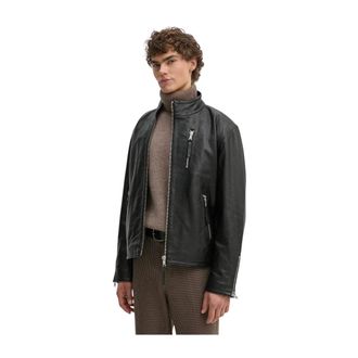 Won Hundred Homme, Vestes, Noir, Taille: 2XL Veste en cuir &agrave; poches zipp&eacute;es