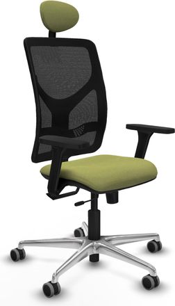 Piqueras y Crespo Stuhl f&uuml;r &Uuml;berwachungs- und Kontrollkabinen mit 3D-Armlehnen, h&ouml;henverstellbarer Lendenwirbelst&uuml;tze und festem Kopfteil, ausgestattet mit Syncro/Trasl