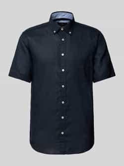 Fynch-Hatton Regular Fit Freizeithemd aus Leinen-Baumwoll-Mix