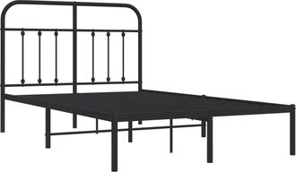 Generic Bettgestell mit Kopfteil aus Metall, Kopfteil f&uuml;r Doppelbett, R&uuml;ckenlehne f&uuml;r Bett, (schwarz, 120 x 190 cm) (120 x 190 cm)