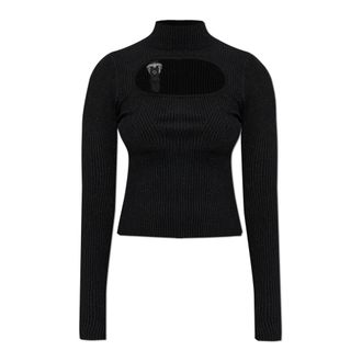 Versace Jeans Couture Femme, Pulls, Noir, Taille: 42 FR Haut avec un col montant