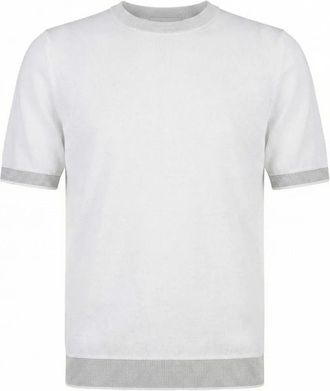 PESERICO Homme, Tops, Blanc, Taille: 2XL T-shirt en lin et coton