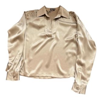 Tom Ford Seiden-Georgette-Bluse mit Bindeband - - Blouses & Shirts - Damen - Gelb - XS