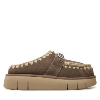 Mou Hausschuhe Mou Bounce Clog Metal Logo FW531001A Braun