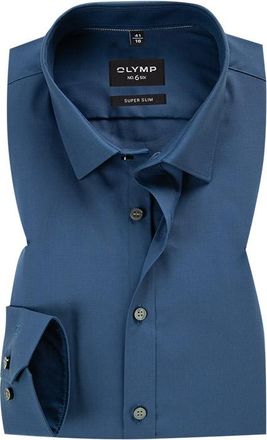 Olymp Herren Hemd blau Baumwoll-Stretch
