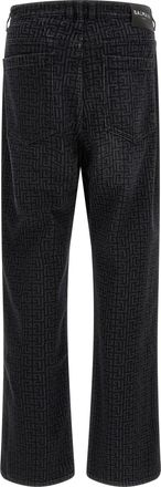 Balmain Mens Black Cotton Straight-Leg Jeans Clothing
