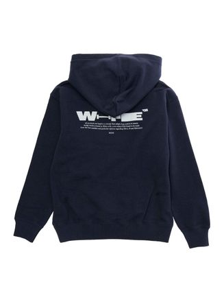 Off-white Boys Hoodie Blue Cotton For Kids Hoods & Sweatshirts