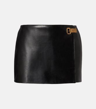Balenciaga Jupe-short en cuir