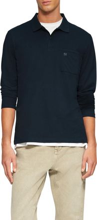 s.Oliver Softes Langarm-Poloshirt mit Brusttasche