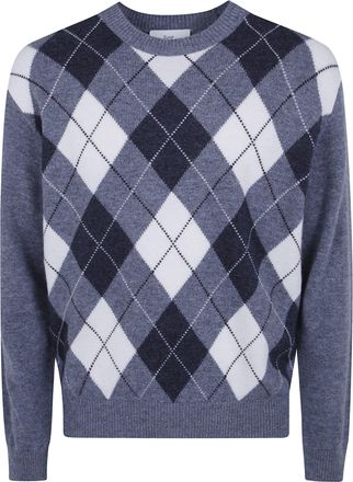 Dunst Sweater Argyle Crew Neck Unisex Argyle Crew Neck Sweater