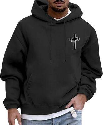 Generic Sweat a Capuche Homme Sweatshirt Hooded Sweats &agrave; Capuche Homme Automne et Hiver avec Imprim&eacute; Lettre en Taille Large et Manches Longues