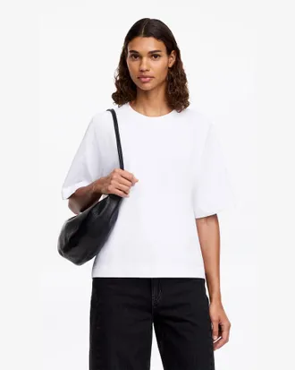 Arket Kastiges Signature-T-Shirt -Wei&szlig;