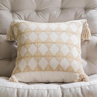 Generic Boho Kissenbezug 40x40 Baumwolle 2er Set Mit Fransen, Handgewebt, Weihnachts- Und Neujahrs Dekokissen F&uuml;r Sofa Wohnzimmer Kissenbezug 50x50, Festliche