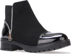 La Modeuse Bottines multi-mati&egrave;res &agrave; zip d&eacute;coratif