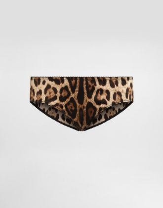 Dolce & Gabbana Leopard-print Satin Panties - Frau Unterw&auml;sche Animalprint Satin 3