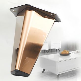 Generic 12/13,5 cm Edelstahl-St&uuml;tzbeine F&uuml;r Sofa, Metall-Schrankbeine Couchtisch, Schrank, Schreibtisch, Inklusive Befestigungsschrauben M&ouml;bel Stellf&uuml;&szlig;e(Rose 