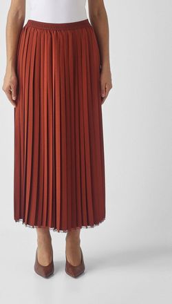 Twinset Hoch taillierter plissierter Cr&ecirc;pe-Midirock von