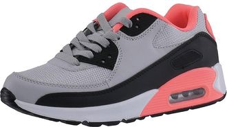 Elara Damen Herren Sneaker Sport Turnschuhe Chunkyrayan G016 Grey/Black/Orange-40