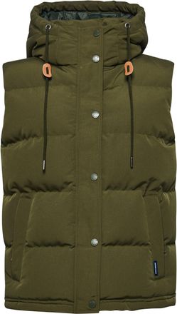Superdry Damen HOODED EVEREST GILET A7 - Weste, Surplus Goods Olive