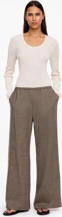 Arket Flanellhose Aus Wollmischung -Braun