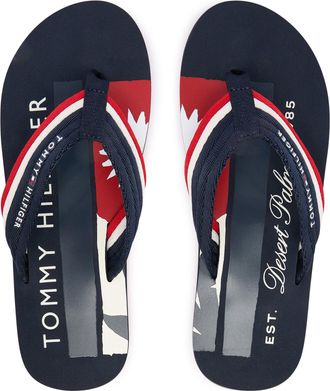 Tommy Hilfiger Zehentrenner Tommy Hilfiger Patch Hilfiger Beach Sandal FM0FM05903 Dunkelblau