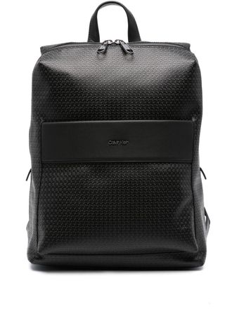 Calvin Klein sac &agrave; dos Minimalism &agrave; plaque logo - Noir