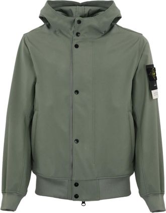 Stone Island Homme, Vestes, Vert, Taille: XL Manteau Technique Trois Couches en Polyester
