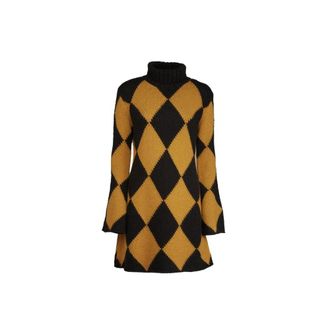 La DoubleJ Alpaka-Woll-Argyle-Minikleid - - Dresses - Damen - Mehrfarbig - XS