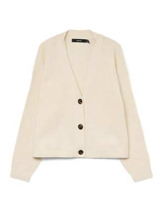 Vero Moda Vmaries Ls V-Neck Cardigan BF, Bouleau, XL Femme
