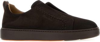 Santoni Suede Slip-On Sneaker - Brown