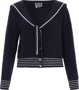 Dreimaster Dreimaster Strickjacke Frauen marineblau cremewei&szlig;