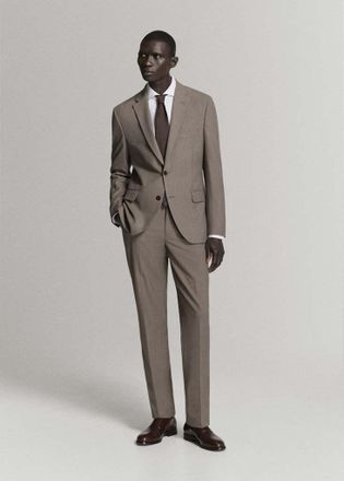 Mango Veste de costume London regular-fit marron moyen - Homme - 46 - MANGO MAN