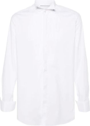 Tintoria Mattei Homme, Chemises, Blanc, Taille: 3XL Chemise boutonn&eacute;e &agrave; d&eacute;tails pliss&eacute;s