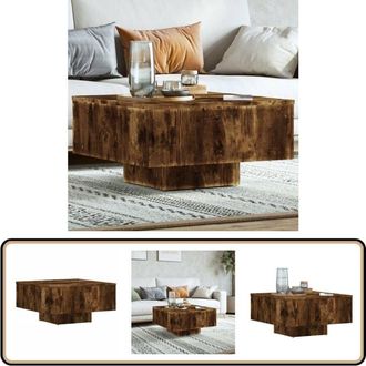 vidaXL Couchtisch R&auml;uchereiche 60x60x31,5 cm Holzwerkstoff - Couchtisch - Wohnzimmerstil - Holzm&ouml;bel - Esszimmertisch - Sidetable