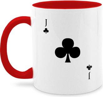 Shirtracer Tasse Tassen 325ml - & Fasching - Kreuz Bube Kartenspiel Karneval Kostüm I - 325 ml - Rot - karnevalstasse fasching- faschingstasse carnevale fasnetbe