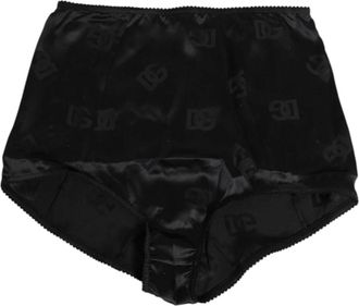 Dolce & Gabbana Femme, Sous-v&ecirc;tements, Noir, Taille: 38 FR Girdle en Soie Noire Taille Haute