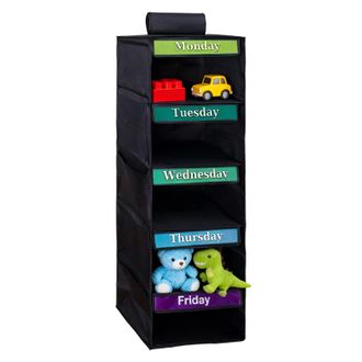 Generic W&ouml;chentlicher Kleiderorganizer f&uuml;r Kinder 5-Regale Kleideraufbewahrungstasche Kinderzimmer Schule Klassenzimmer Home Schrank Garderobe T&uuml;r Teen M&auml;dche