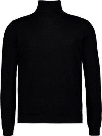 Pierre Cardin Herren Pullover schwarz Merinowolle unifarben