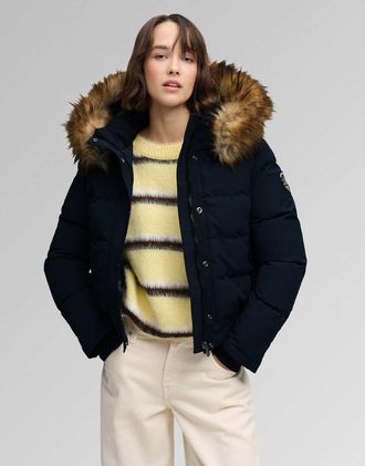 Superdry Everest bomber &agrave; capuche en bleu marine eclipse