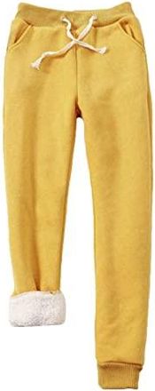 Generic Pantalon doubl&eacute; en polaire pour homme - Bas en polaire pour femme - Pantalon de surv&ecirc;tement noir pour femme - Jambe droite - Jambe large - Pantalon de