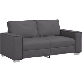 vidaXL Vidaxl - Canapé Loveseat 180 cm avec coussin Gris Faux cuir