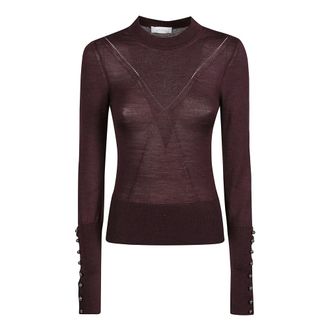 Paco Rabanne Femme, Pulls, Brun, Taille: 38 FR Pull &agrave; col rond et manches longues