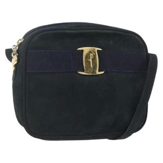 Ferragamo Sac bandouli&egrave;re en daim Pre-owned - Femme - Pre-owned - Bleu - Taille: ONE Size