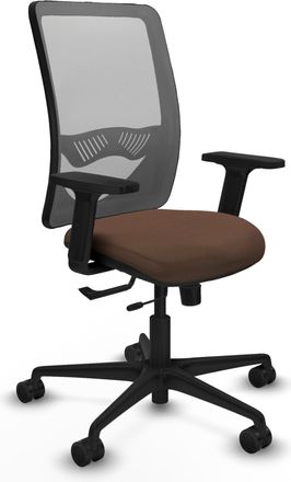 Piqueras y Crespo Brauner Schreibtischstuhl Zulema mit 2D-Armen, h&ouml;henverstellbare Lendenwirbelst&uuml;tze, ausgestattet mit Syncro/Traslack und Schneidschaum, mit Rollen vo