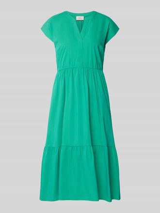 robe l&eacute;g&egrave;re Knielanges Kleid im Stufen-Look mit V-Ausschnitt