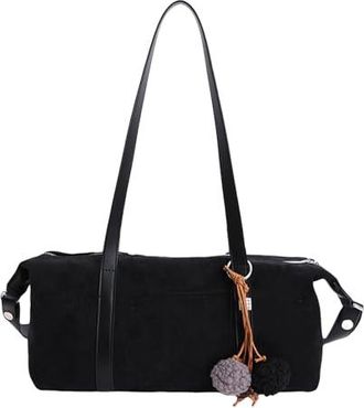 Generic Sac &agrave; bandouli&egrave;re polyvalent en cuir synth&eacute;tique pour femme, sac &agrave; bandouli&egrave;re tendance, voyage, travail, shopping, Noir, 16.14x9.84x5.12inch