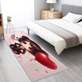 Generic Tapis Couloir Long Antid&eacute;rapant, 80 x 150 cm Interieur Bureau Poil Ras Decoration - Mignon Coeur damour Panda Dessin anim&eacute; Coureur Paillasson pour Sal