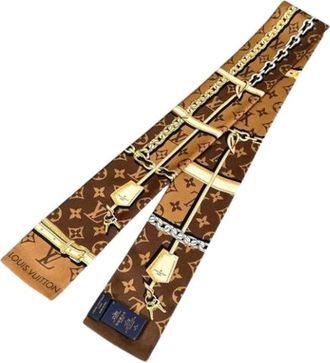 Louis Vuitton Pre-owned Vintage Silk Scarf - Femme - Pre-owned - Brun - Taille: ONE Size